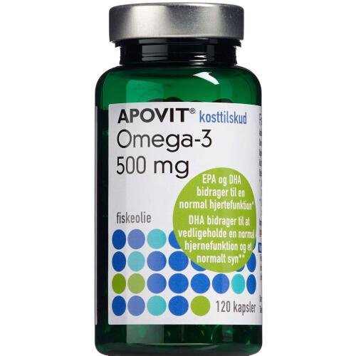Apovit omega-3 kapsler 500 mg 120.stk - Fiskeolie - Dansk Homøopatisk ...