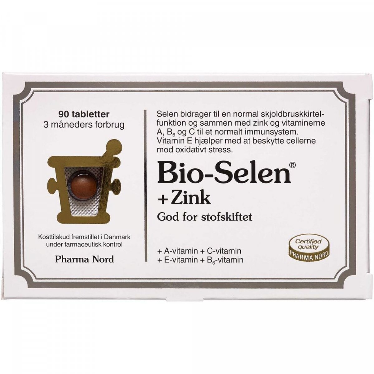 Bio-Selen + Zink 90 tabletter - Pharma Nord - Mineraler - Dansk ...